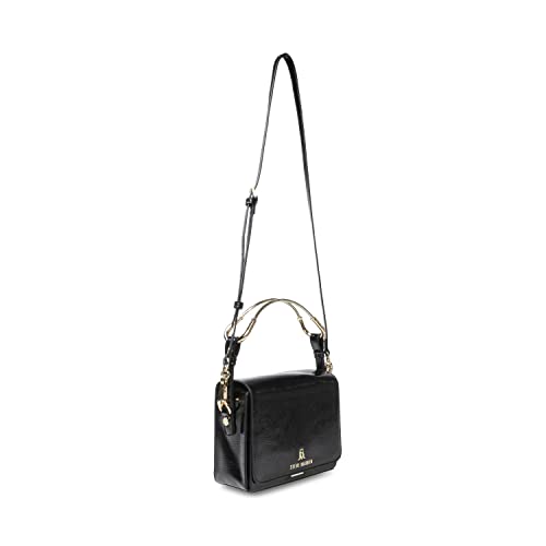 Steve Madden Womens Steve Madden KEEN Patent Box Bag, Black, One Size US