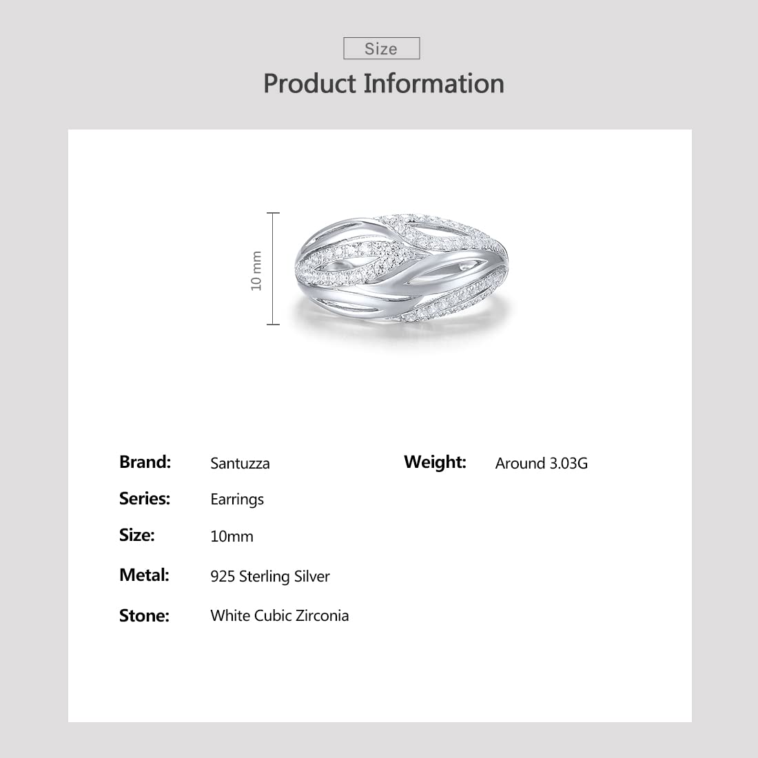Santuzza 925 Sterling Silver Openwork Cubic Zirconia Simulated Diamond Statement Ring for Women (6)
