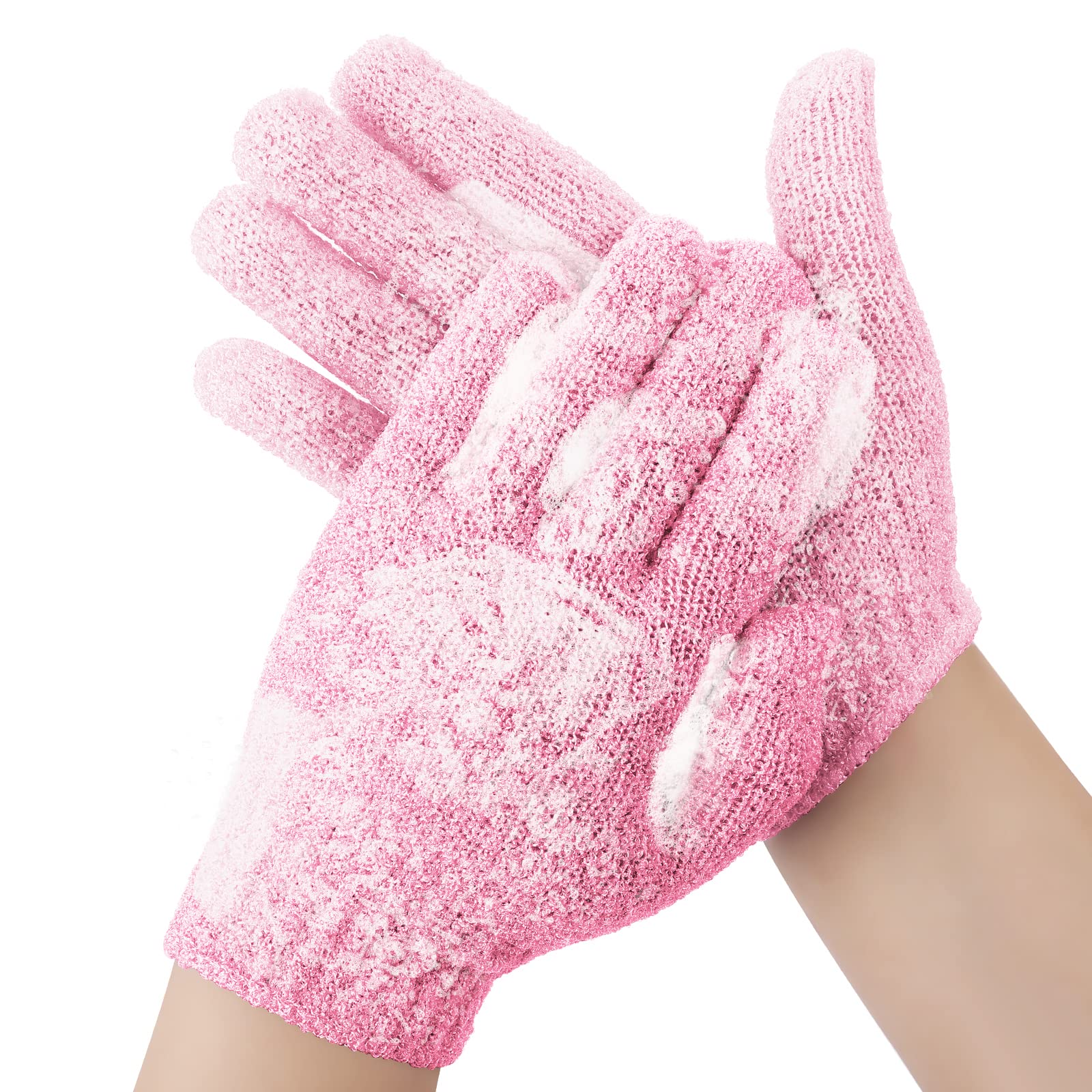 WLLHYF 2 Pcs Exfoliating Shower Gloves, Double Sided Exfoliating Bath Gloves 100% Nylon Deep Clean Body Scrubber Bathing Accessories for Women Men Exfoliation Mitt Beauty Massage Spa