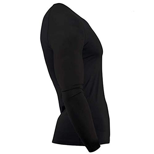 ROAR Long Sleeve MMA Rash Guard Cage Fight BJJ Wear No Gi Training Shirts (Black-Full-Sleeve, Medium)