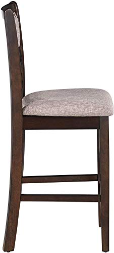 New Classic Furniture Gia 5-Piece Counter Table with Four Chairs, 42-Inch, Cherry Brown