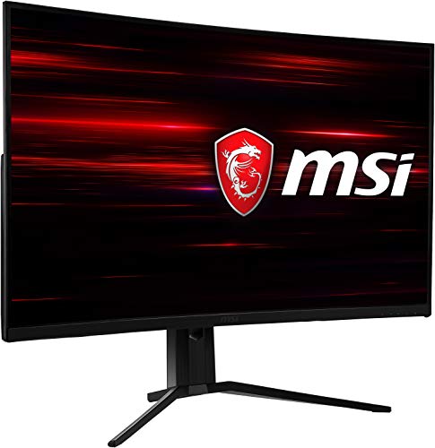 MSI 32" Full HD RGB LED Non-Glare Super Narrow Bezel 1ms 2560 x 1440 144Hz Refresh Rate Free Sync Height Adjustable Curved Gaming Monitor (Optix MAG321CQR),Black