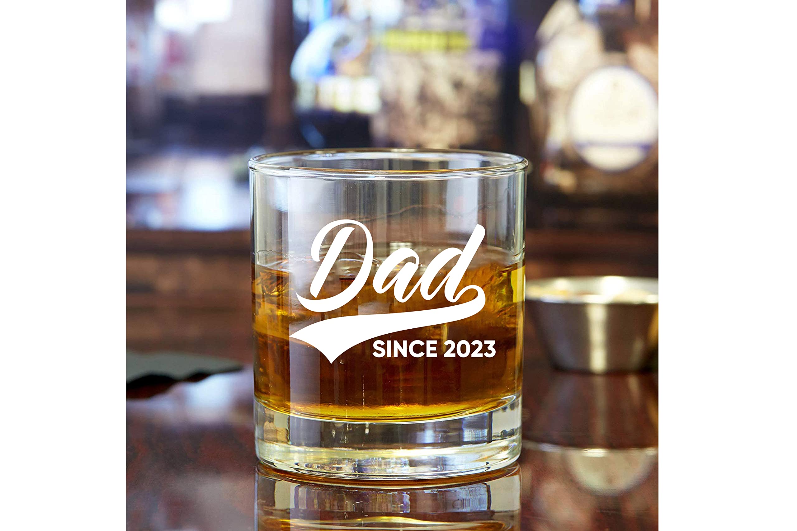 New Dad Gifts - Dad Since 2023" Whiskey Glass 11oz - Funny and Unique Gift Idea for New Dad, From Daughter, Son, 1st, Expectant, Daddy to Be