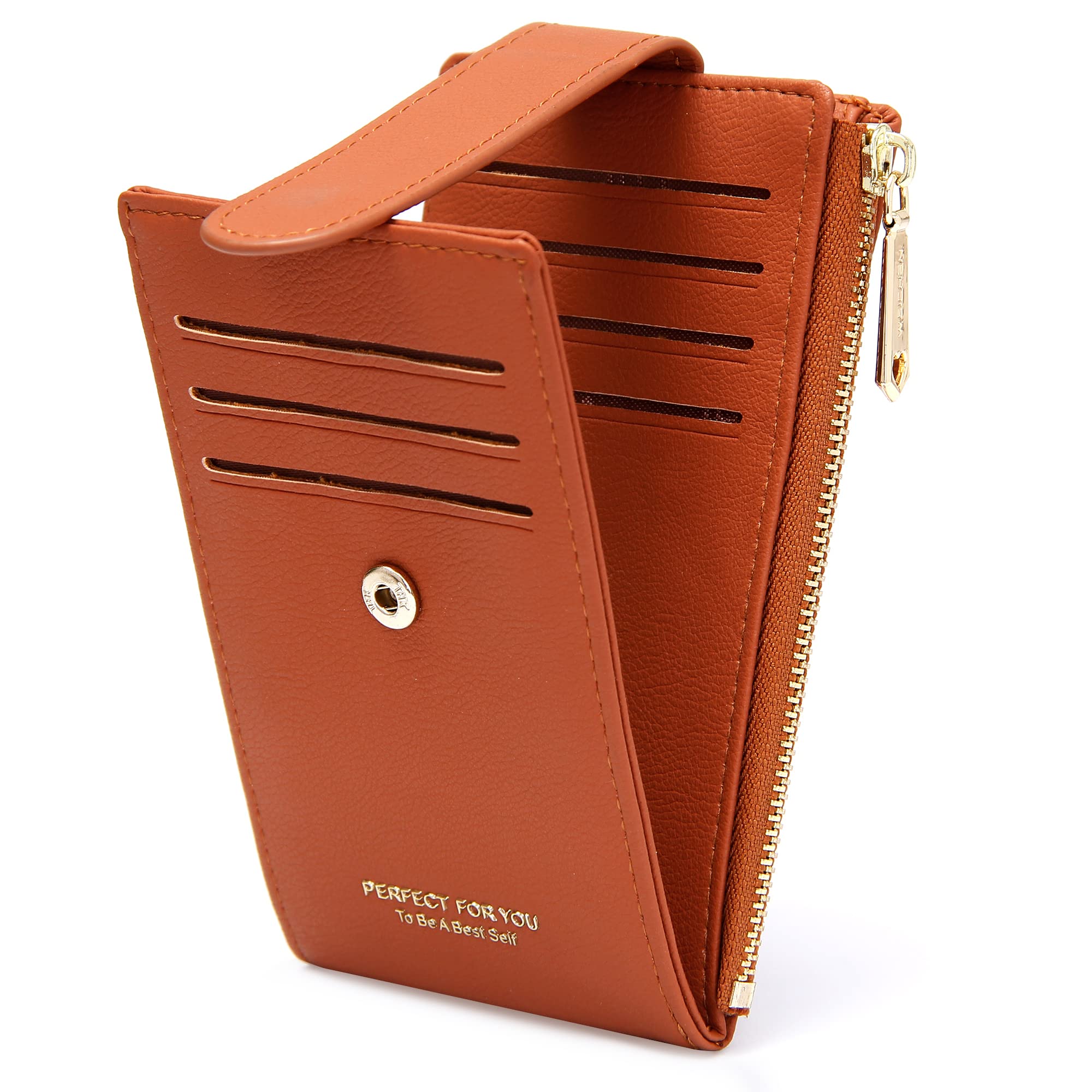 OIDERY RFID Card Holder Wallet for Women Slim Bifold Zipper Card Organizer Wallets with Gift Box