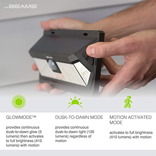 Mr Beams Solar Wedge Max 30 LED Security Motion Sensor Wall Light, 4-Pack, Black