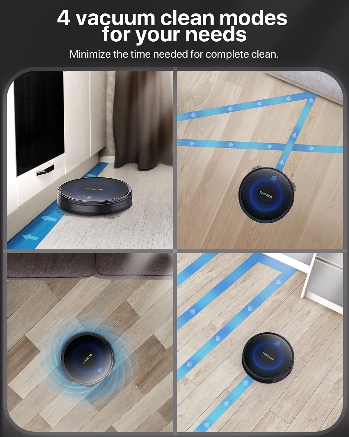 Robot Vacuum Cleaner - CLOBOT Auto Robotic Vacuum X10 Slim, 2000Pa Suctions, Ultra Thin, 120min Runtime, Self-Charging, Quiet, Compatible with Alexa/Google/App, for Pet Hairs, Hard Floors, Carpets