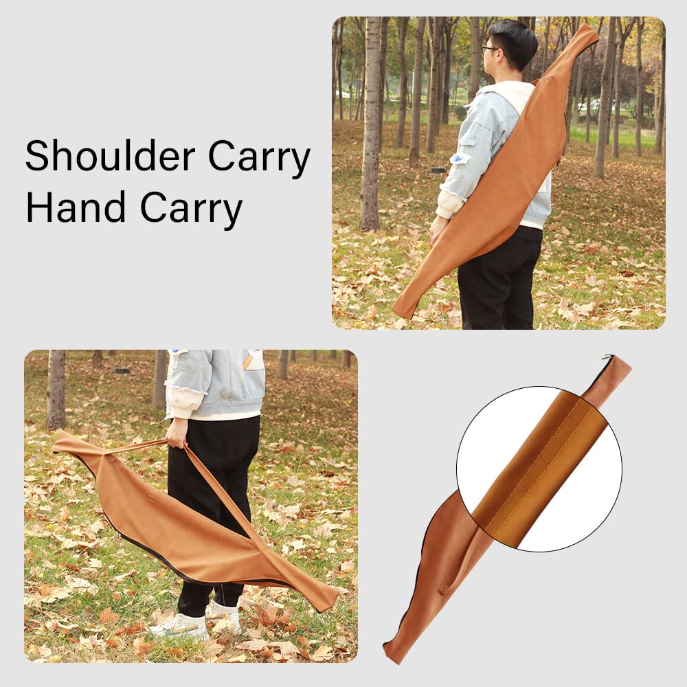 SOPOGER Archery Traditional Bow Bag 60Inch Longbow Bag Leather Horse Bow Case Bow Carry Bag for Outdoor Shooting Training