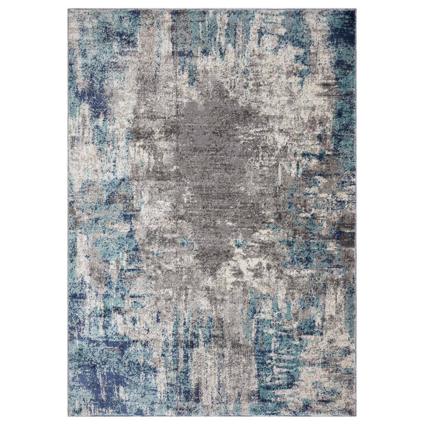 LUXE WEAVERS Euston Collection 7680 Brown 5x7 Modern Abstract Area Rug