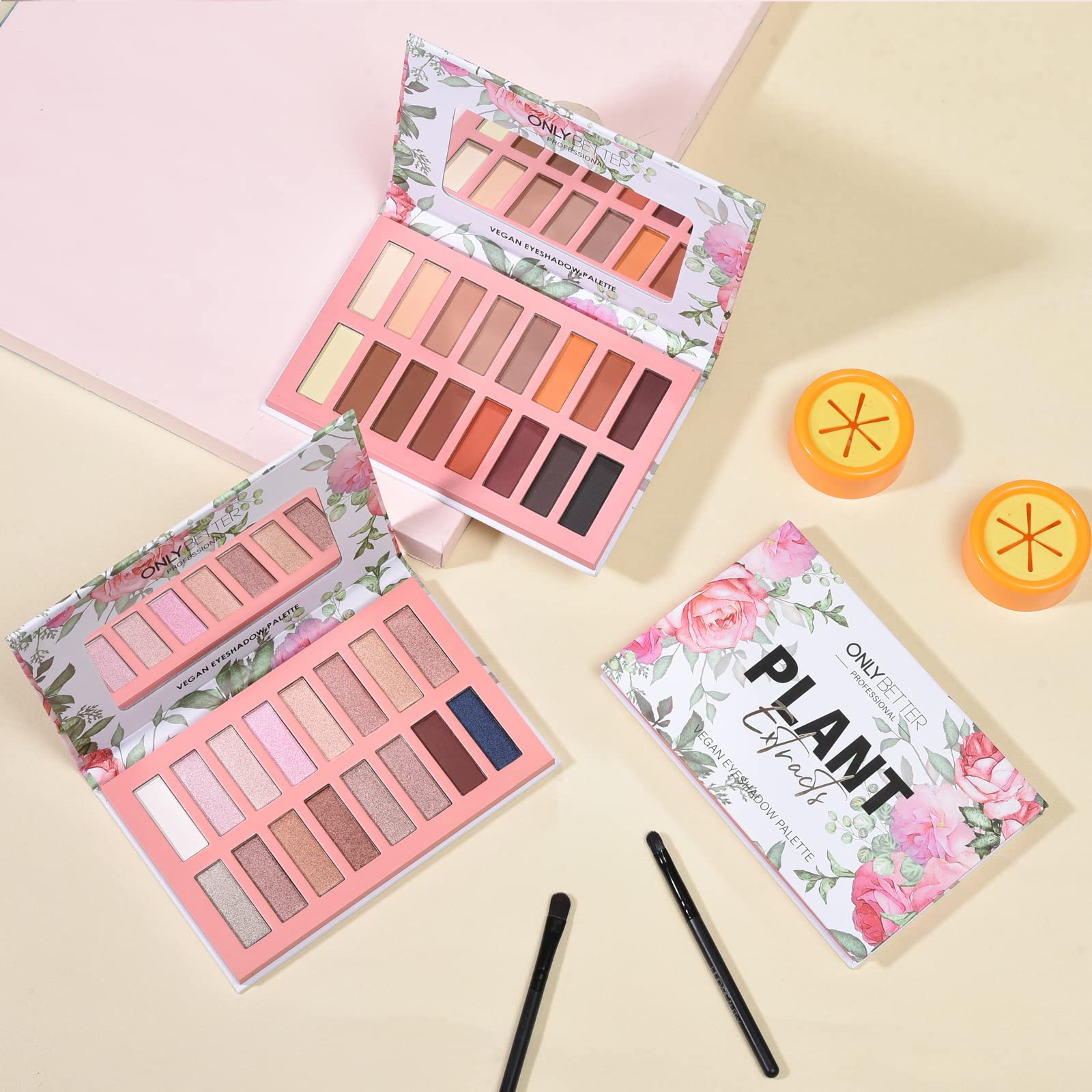 ONLYBETTER Vegan Eyeshadow Palette, Nude Eyeshadow Palette, 16 Shades Organic Eyeshadow palette high pigmented eyeshadow palette Colorful Eyeshadow Palette Long Lasting Nude Eyeshadow Shimmer Palette