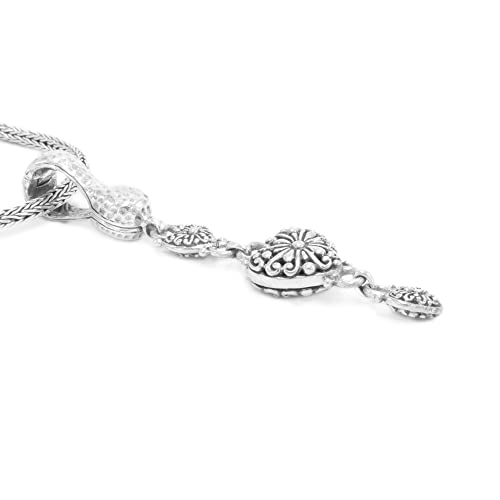SARDA - .925 Sterling Silver ‘God so Loved the World’ 1-1/3” Filigree Heart Enhancer Pendant Only- Handmade by Bali Artisans
