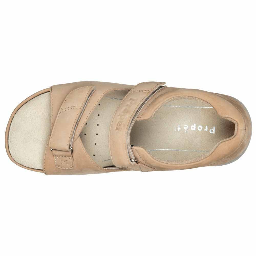 Propét womens W0089 Pedic Walker flats sandals, Dusty Taupe Nubuck, 9 XX-Wide US
