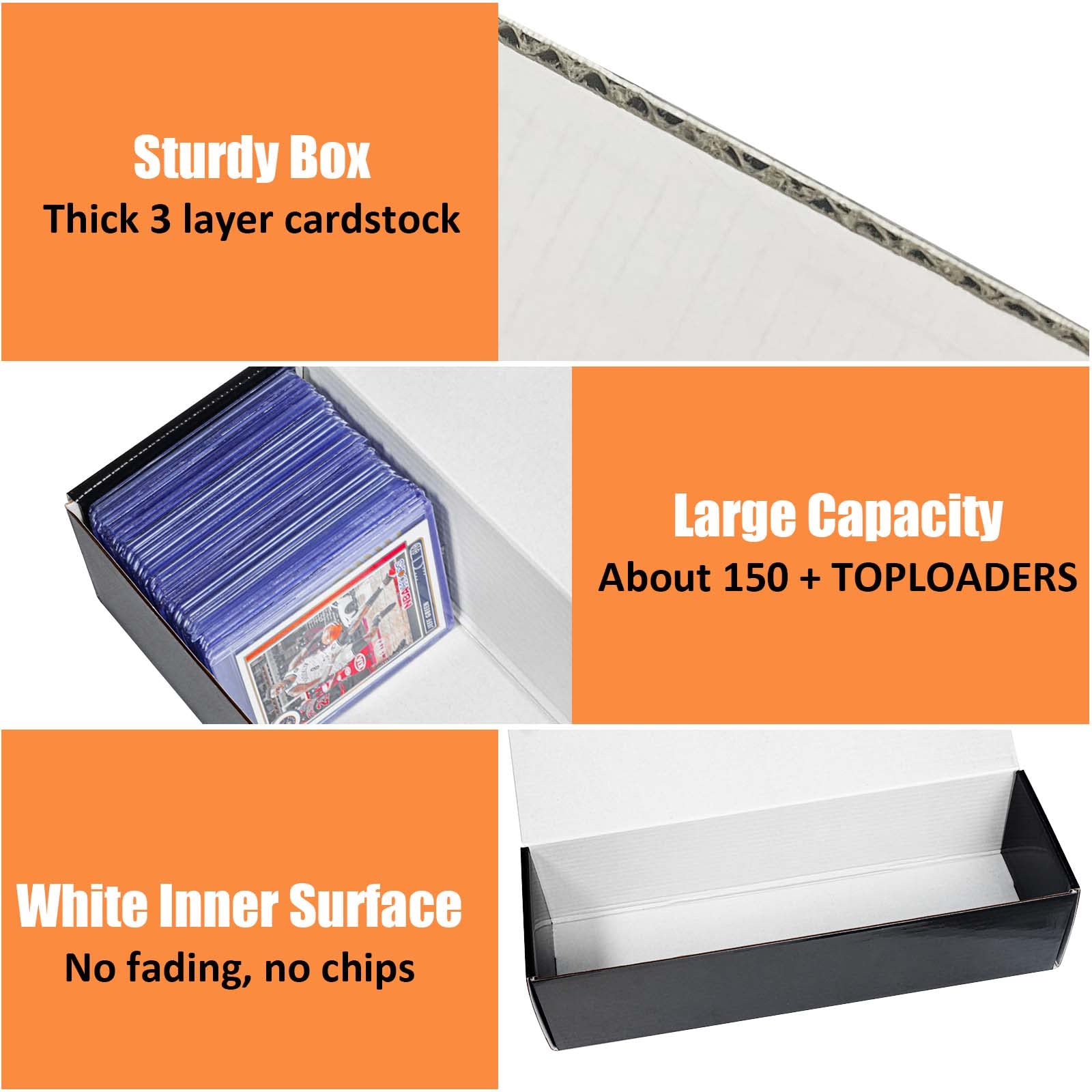 Top Loader Storage Box, Trading Card Storage Box, Cardboard Card Storage Box 10 Count