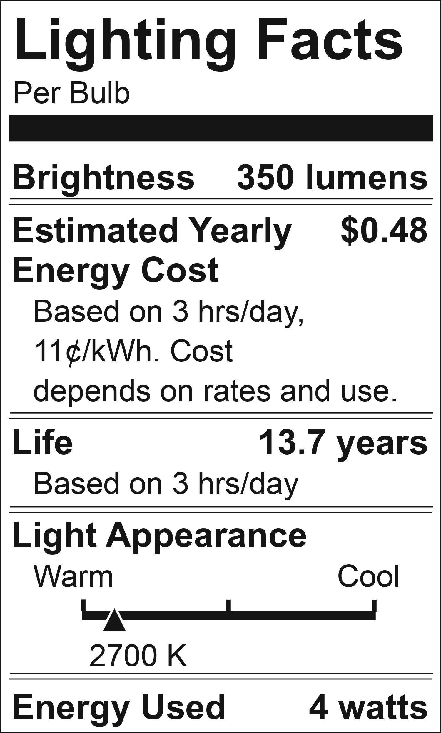 Maxxima Candelabra Clear Filament LED Candle Light Bulb 40 Watt Equivalent Warm White 2700K 350 Lumens, 4 Watt (Pack of 6)