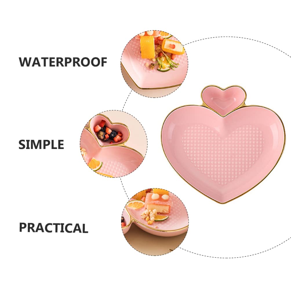 Sashimi Plates Heart Shaped Ceramic Dinner Plate Tableware Plate Dessert Salad Plate Breakfast Serving Tray Porcelain Serving Platters Sushi Serving Boat
