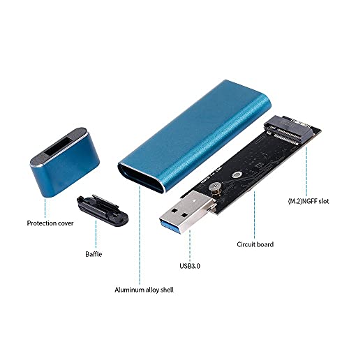 USB 3.0 to M.2 NGFF SSD Enclosure Solid State Drive Aluminum Alloy SSD Case Portable U Disk Type SSD Enclosure Blue