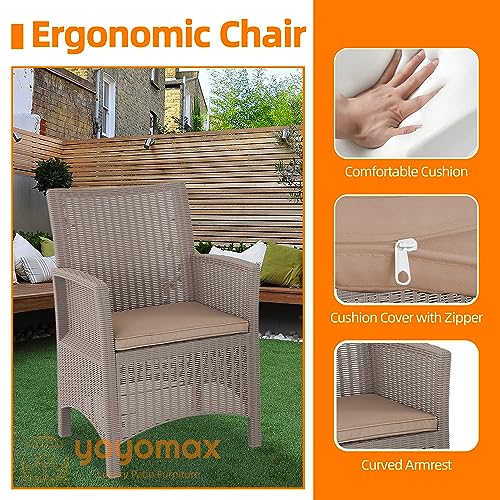 yoyomax 2 Pieces Outdoor Patio Furniture Set, Black