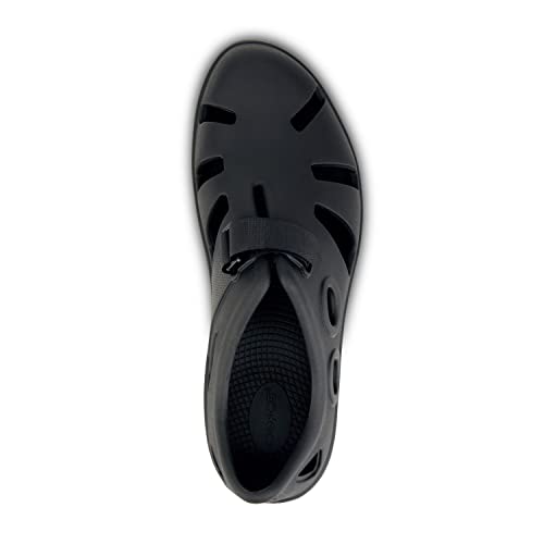 OOFOS(ウーフォス) Women T-Bar Sport Sandal, Black, 23.0 cm