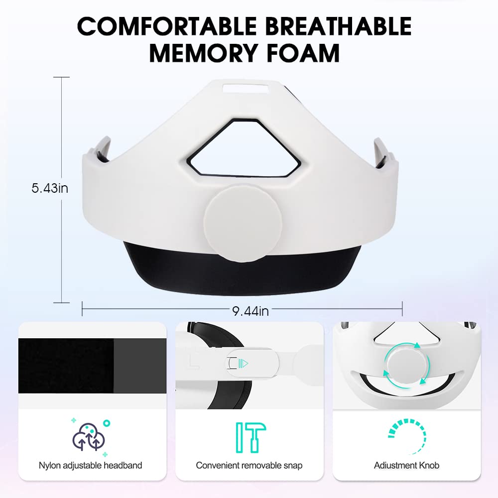 Verilux® Adjustable Head Strap Accessories Replacement for Enhanced Support & Compatible with Meta/Oculus Quest 2 Elite and Comfort in VR