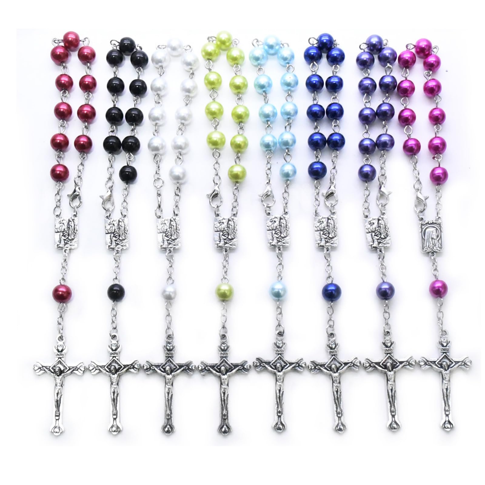 Pearl Finger Rosaries Baptism Rosary Beads Finger Baptism Rosaries First Communion Favor Christening Party Gift