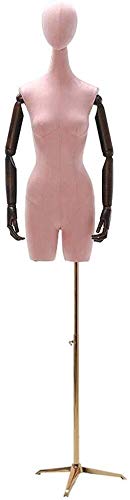 Mannequin Torso Mannequin Dress Form Torso Adjustable Height Female Tailors Dummy Dressmakers Mannequin Display Bust Solid Wood Arm Metal Base for Apparel Jewelry Display Stand