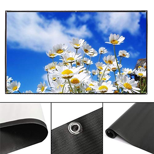 LXWHSLF 100 Inch 16:9 Portable Projection Screen White Portable Fold Fabric Projection Screen for Home Projector