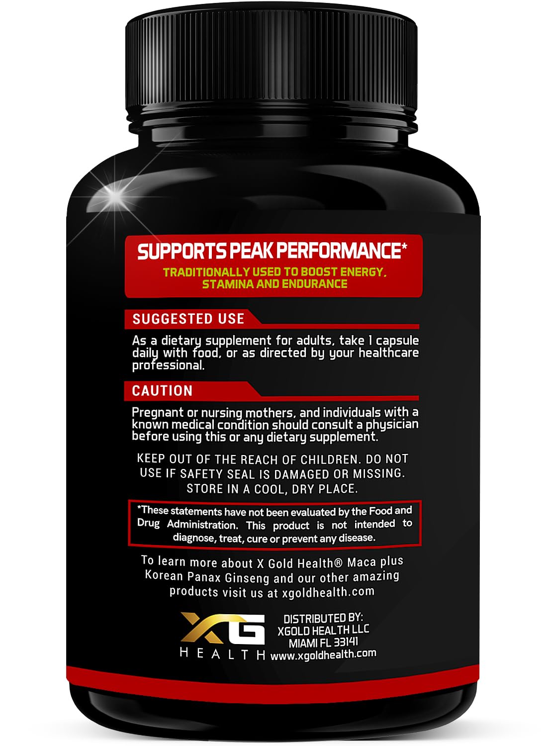 Maca Root Capsules 10,000mg + Korean Panax Ginseng 1,400mg - 20x Concentrated Extract Black + Red + Yellow Maca Root, 10x Concentrated Extract Panax Ginseng Capsules - Ultra Potent & Highly Purified