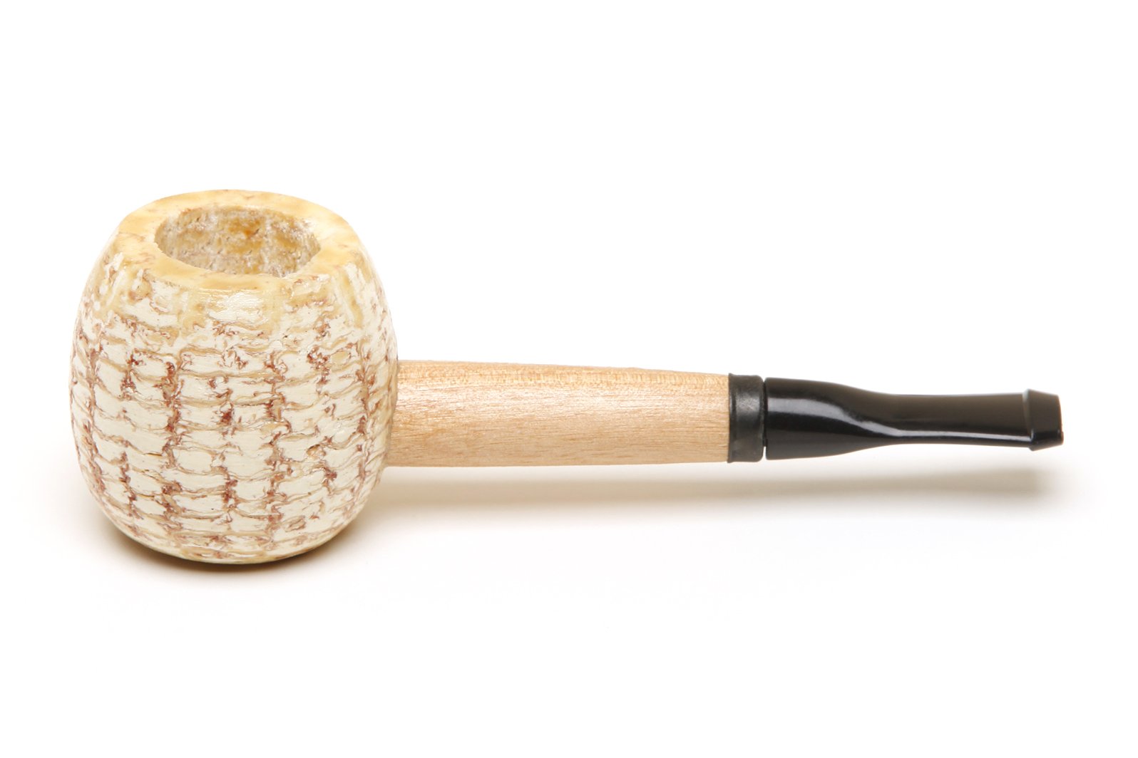 Missouri Meerschaum Mini Morgan Black Stem Corncob Tobacco Pipe- "The Nose Warmer"