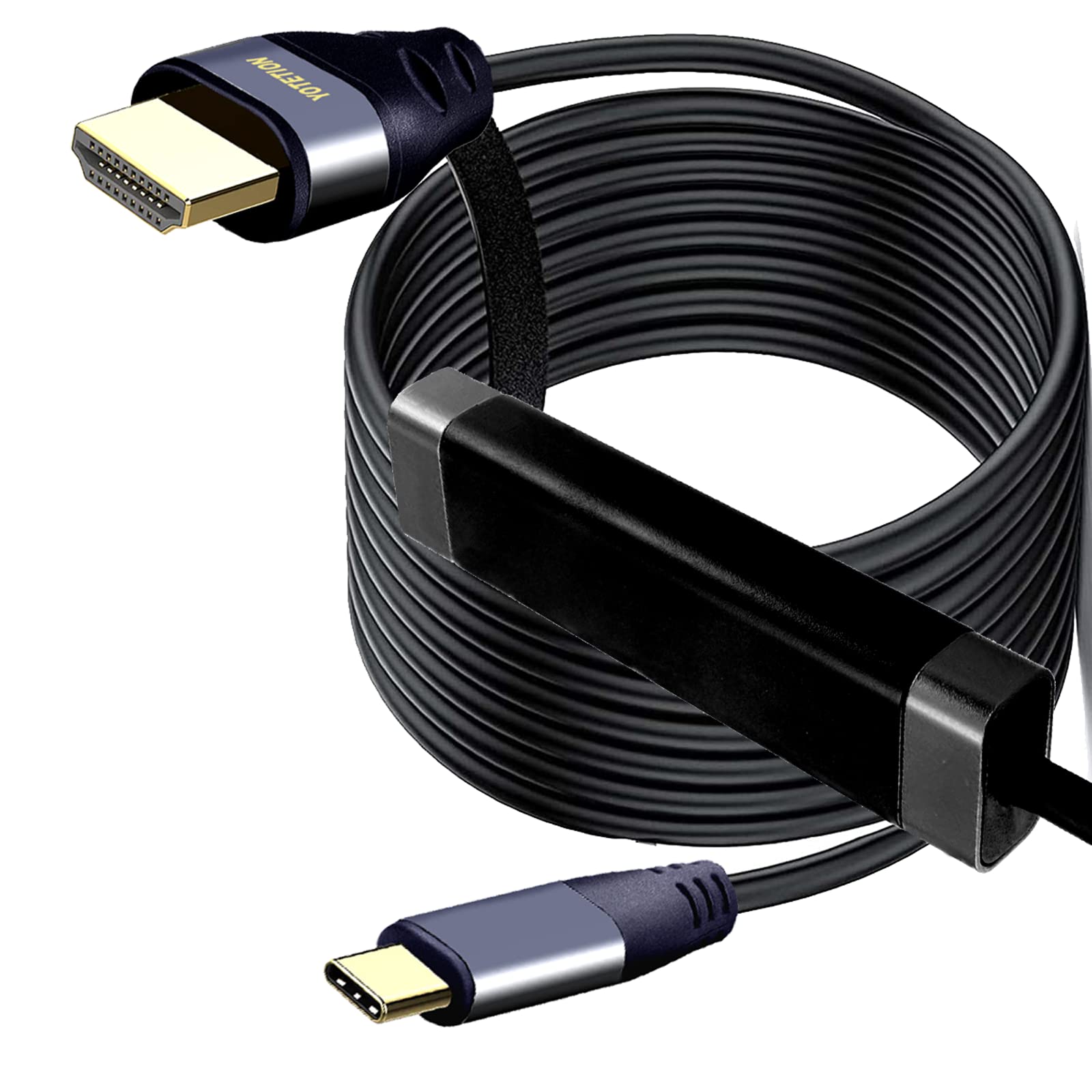 USB C to HDMI Cable 25FT with IC, 4K@60HZ Type-C to HDMI for MacBook Pro/Air, iMac, Galaxy S20 S10 S9 S8, Surface, Dell, HP, MacBook Pro, MacBook Air, iPad Pro, Pixelbook, XPS, Galaxy, and More