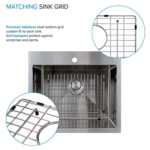 Transolid LSA1-252212-BS 25-in x 22-in Dual-Mount Laundry/Utility Sink Kit in Brushed Stainless