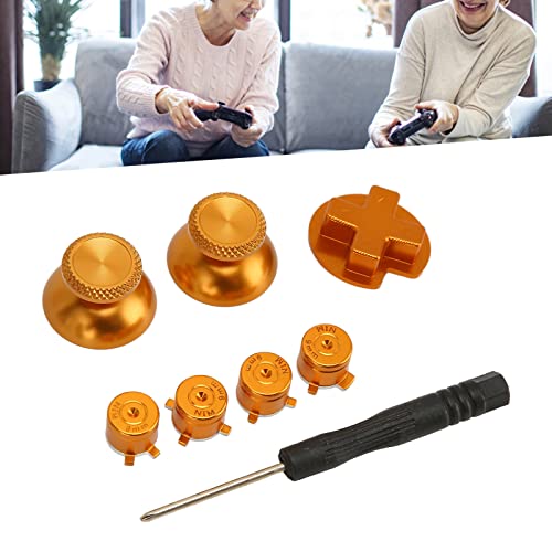 Thumbsticks Analog Bullet Button, Aluminum Custom Metal Replacement Joystick Thumb, Metal Buttons Hats Spare Parts PS4 Accessories for Switch Pro
