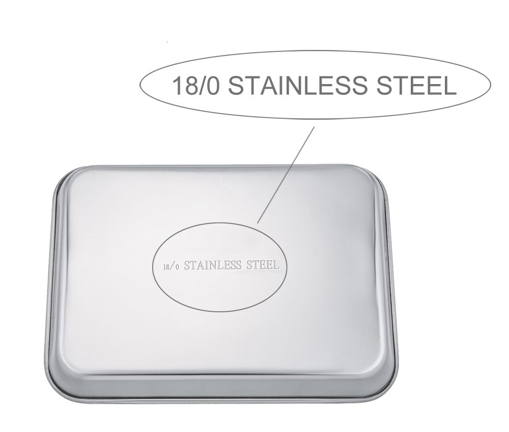 TeamFar Toaster Oven Tray and Rack Set, 9.3’’ x 7’’ x 1’’, Stainless Steel Toaster Oven Pan Broiler Pan, Non Toxic & Healthy, Easy Clean & Dishwasher Safe