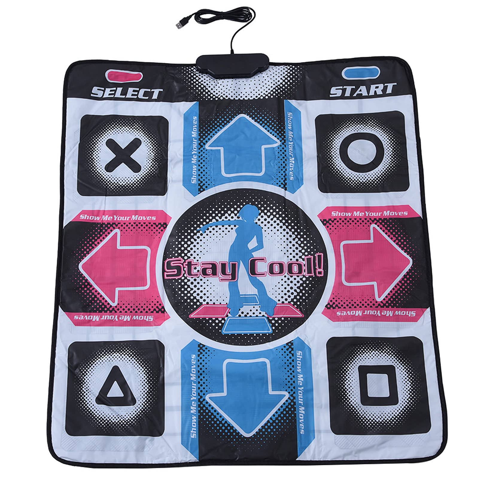 USB Dance Floor Mat Nonslip Dancing Step Dance Mat Pad Blanket Compatible for PC Laptop Video Game, Musical Play Mat Dancer Blanket for Kids Adults Family Home Entertainment