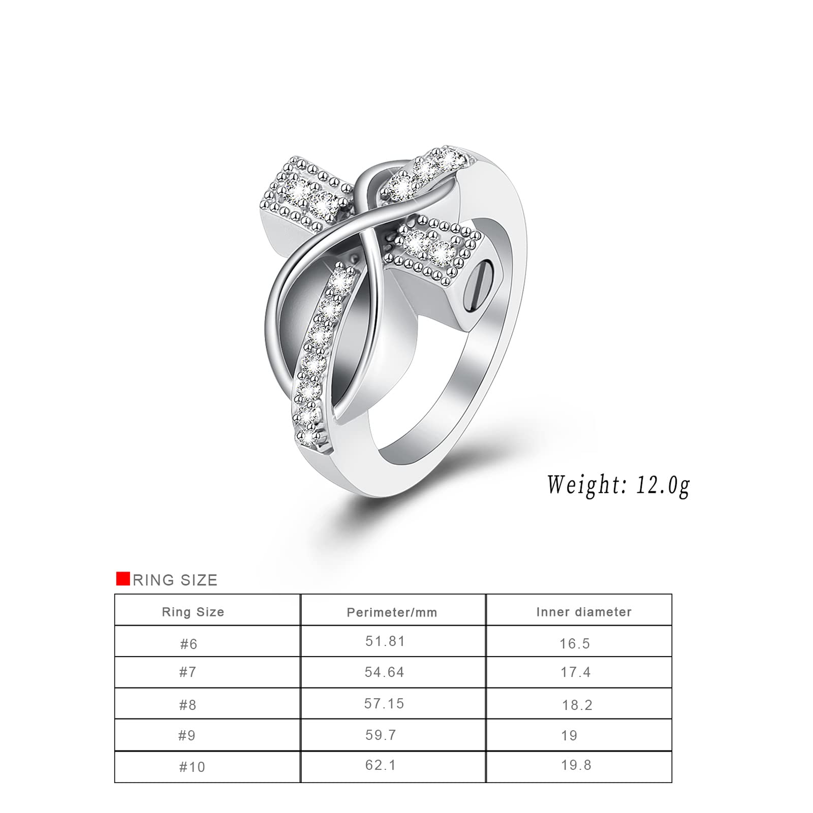 memorial jewelry Diamond Cross Ring Hold Loved Ones Ashes Cremation Urn Ring for Women Man Finger Ring