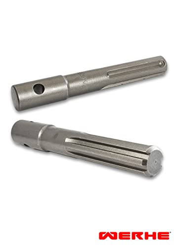 WERHE Profi Adapter for Earth Drill suitable for SDS Max Drilling Machine - For auger drill and SDS impact hammer Drill machine - Soil Drill Adapter for drills with Ø 1,6" 2,4" 3,15" 3,9" 4,7" 5,9"