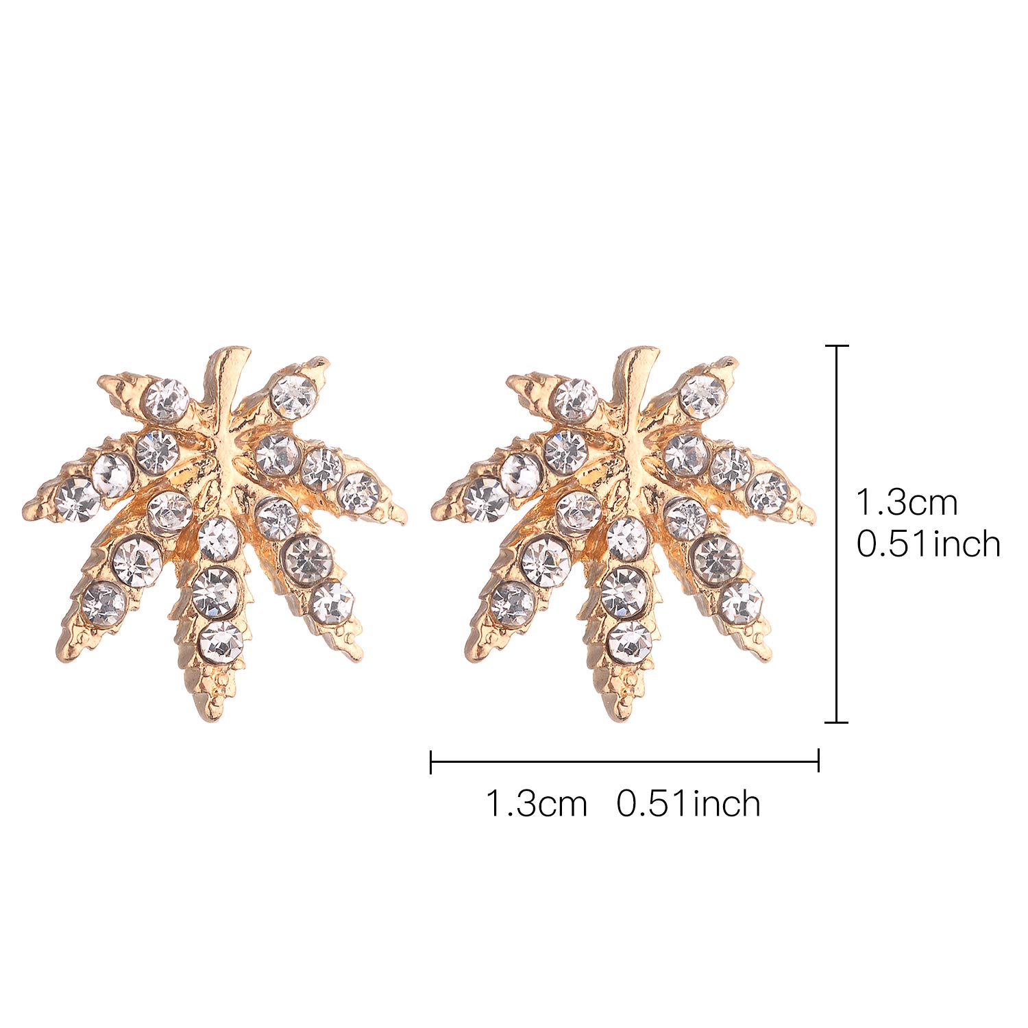 Lux Accessories Marijuana Leaf Pave Crystal 420 Weed Pot Stud Earrings