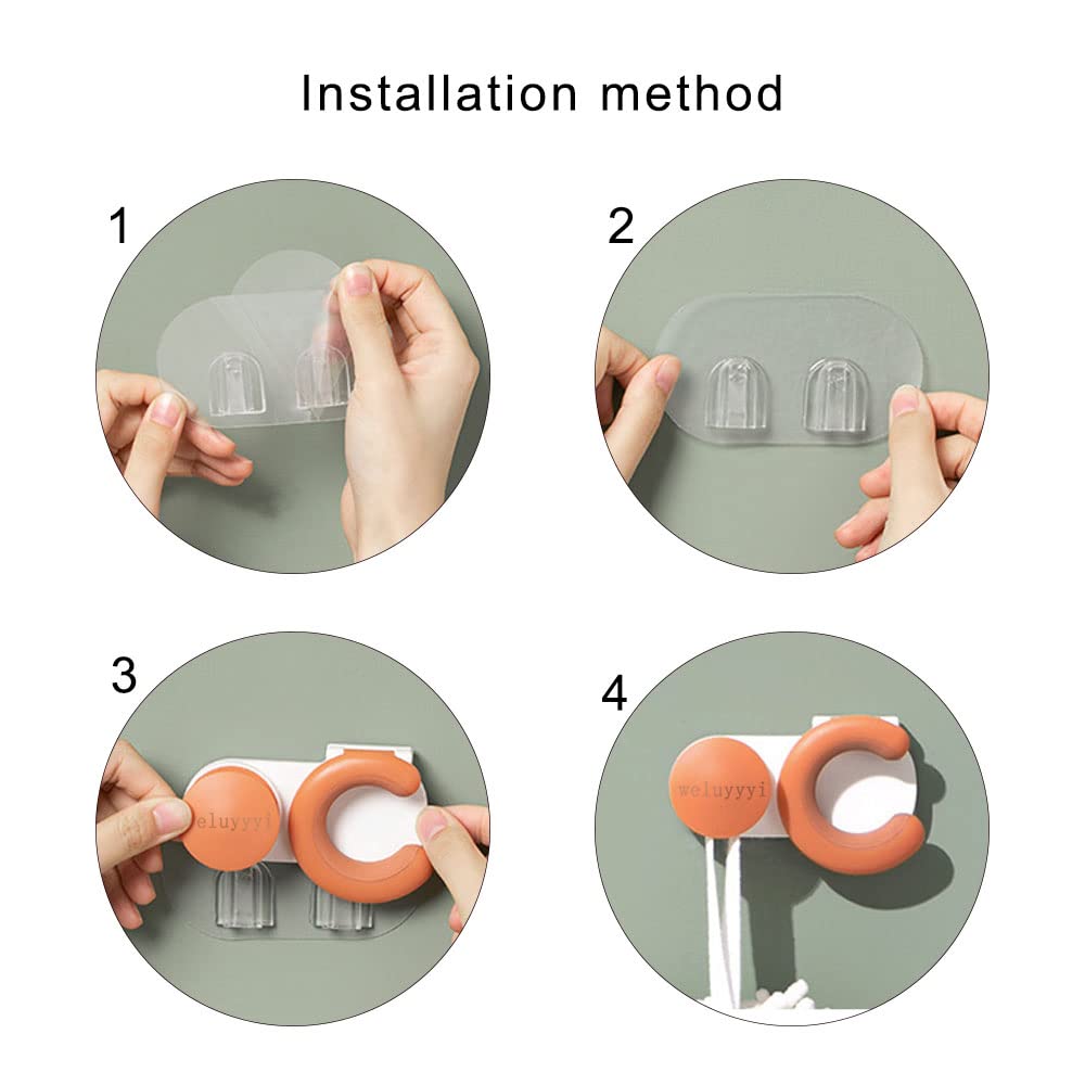 weluyyyi Broom Mop Storage Rack Wall Mounted Mop Hanging Storage No Drilling Mop Holder for Bathroom Kitchen Garden Garage