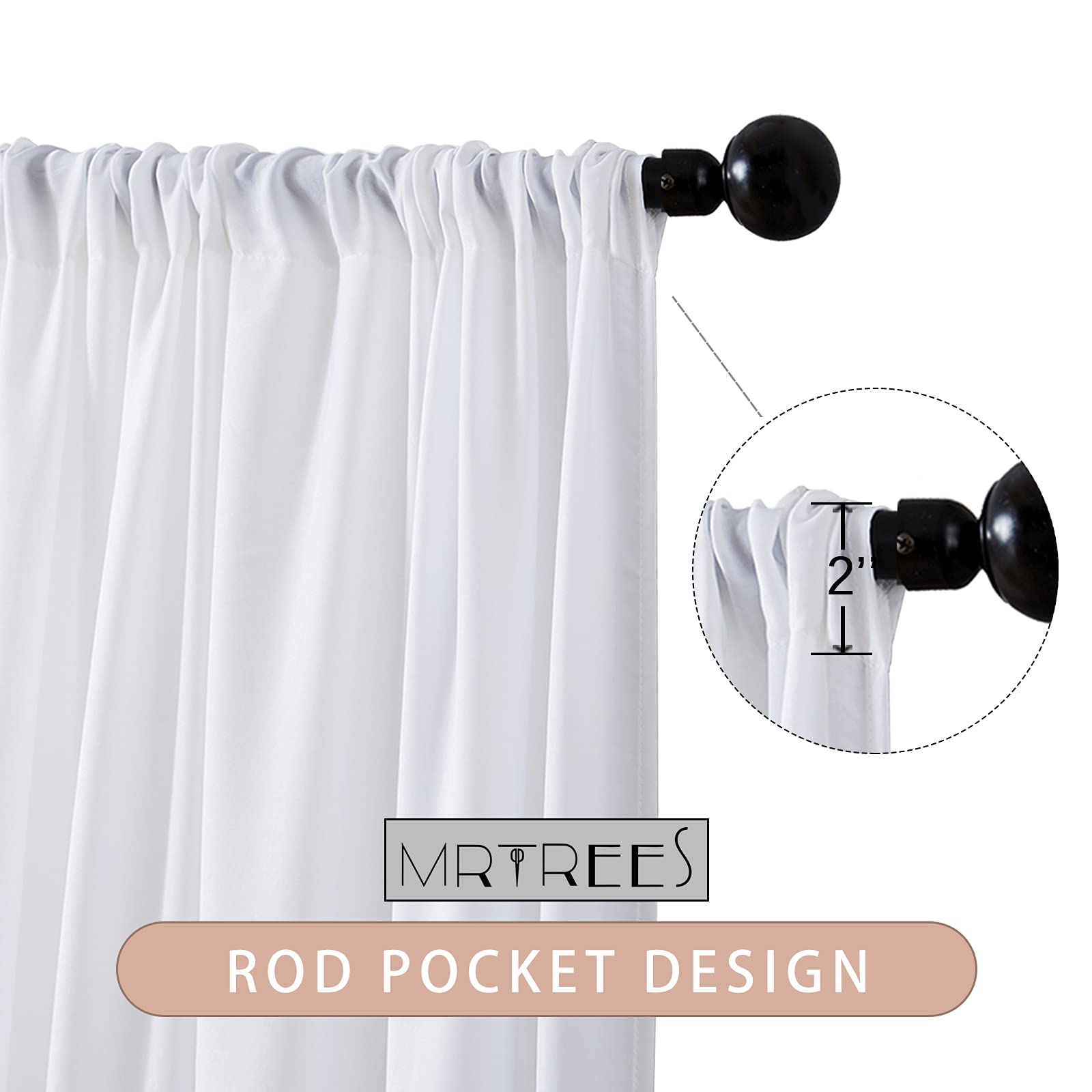 MRTREES Soft Sheer Tier Curtains White Kitchen Tiers 25 x 24 inch Privacy Semi Sheer Cafe Curtains Small Short Bathroom Half Window Curtains Basement 2 Panels Pole Top