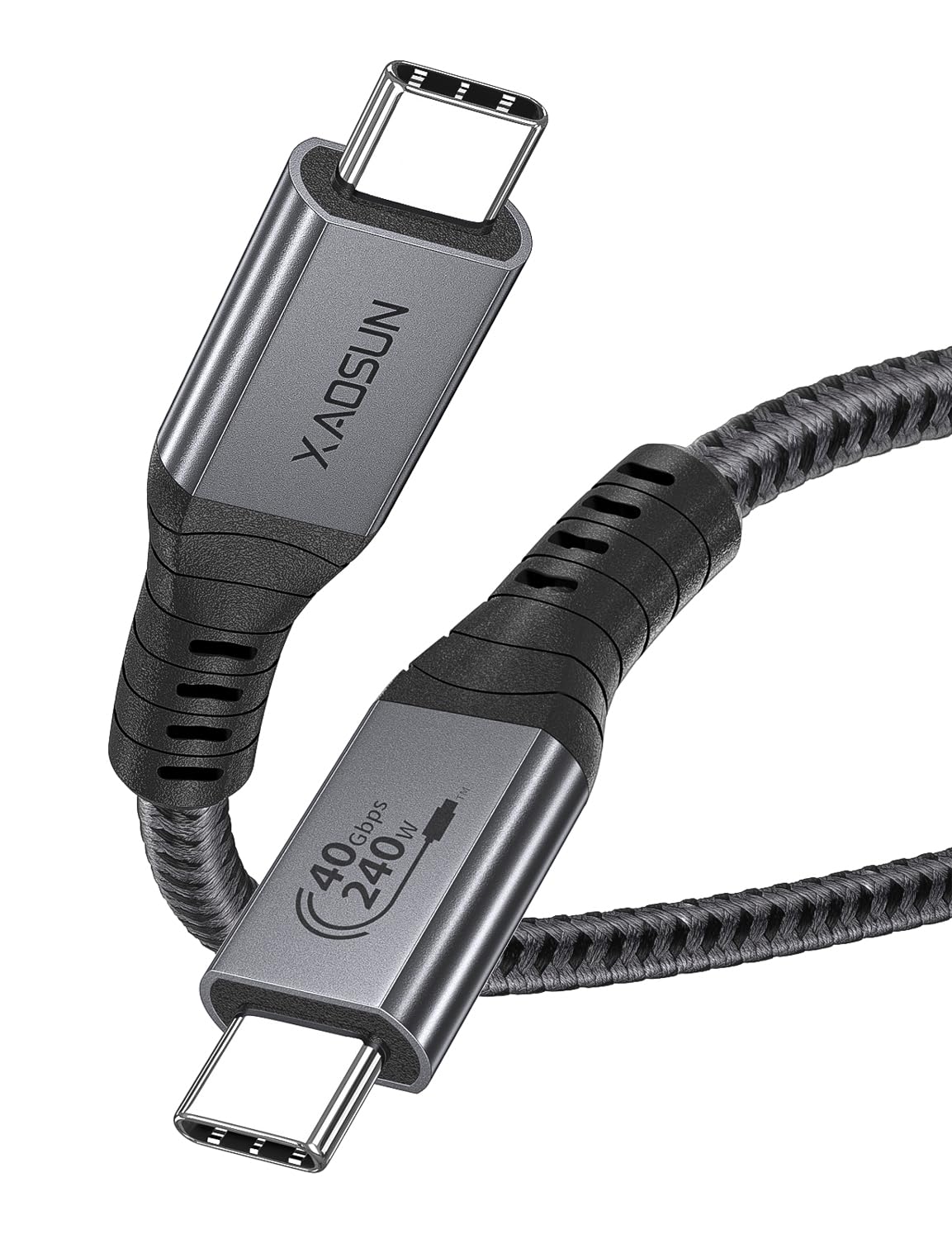 XAOSUN USB4 for Thunderbolt 4 Cable, 240W USB C to USB C Cable, PD3.1 Fast Charging 40Gbps Data Transfer 8K@60Hz Video USB C Cable Thunderbolt 4 for All USB-C, MacBook, SSD, Dock, eGPU 3.3ft