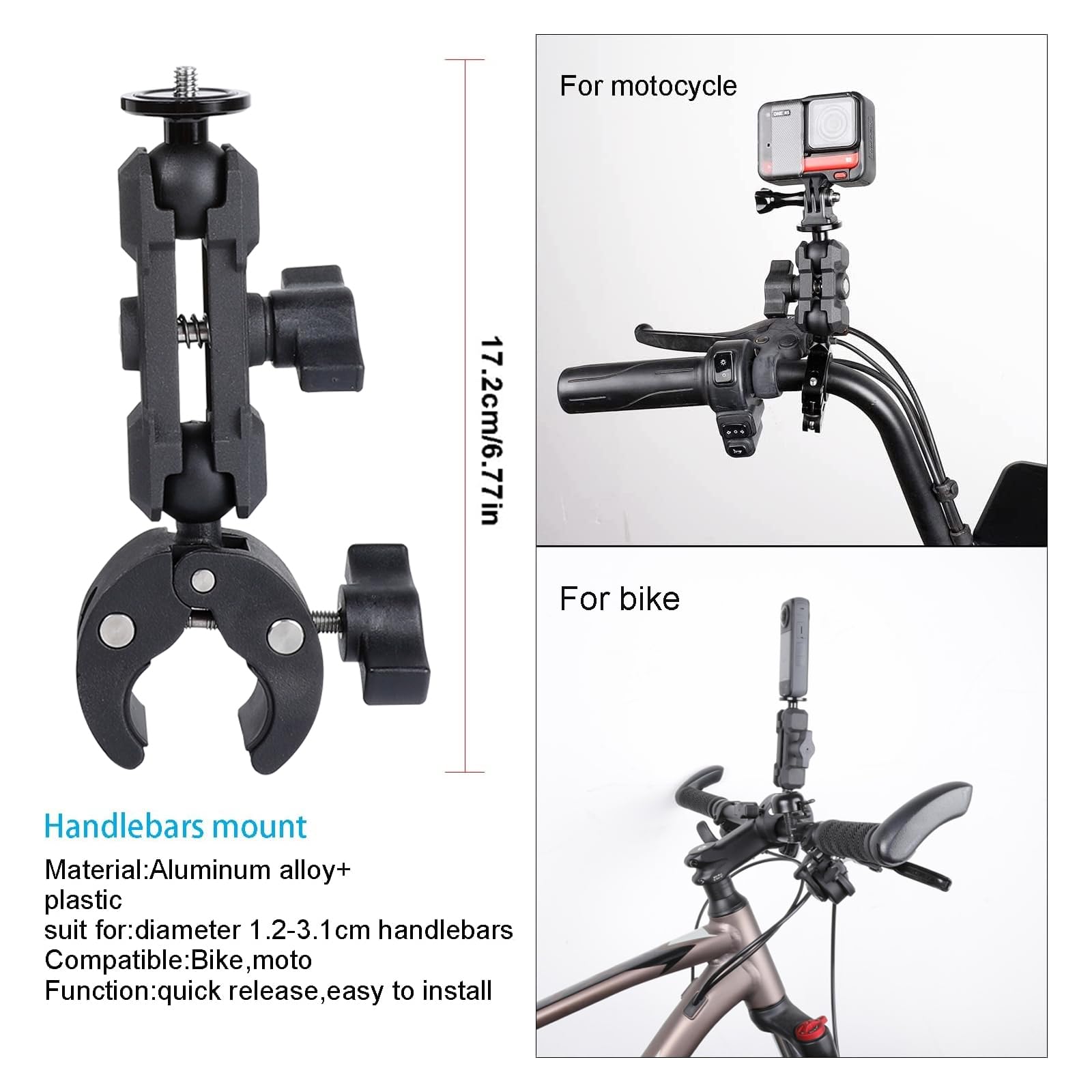 PellKing Motocycle Bike Accessory Bundle for Insta360 ONE X3/X2,Carrying Case with Shoulder Belt,Selfie Stick,Chest Strap,Head Strap,Backpack Clip,Handlebars Mount,Helmet Mount,Screen Protector