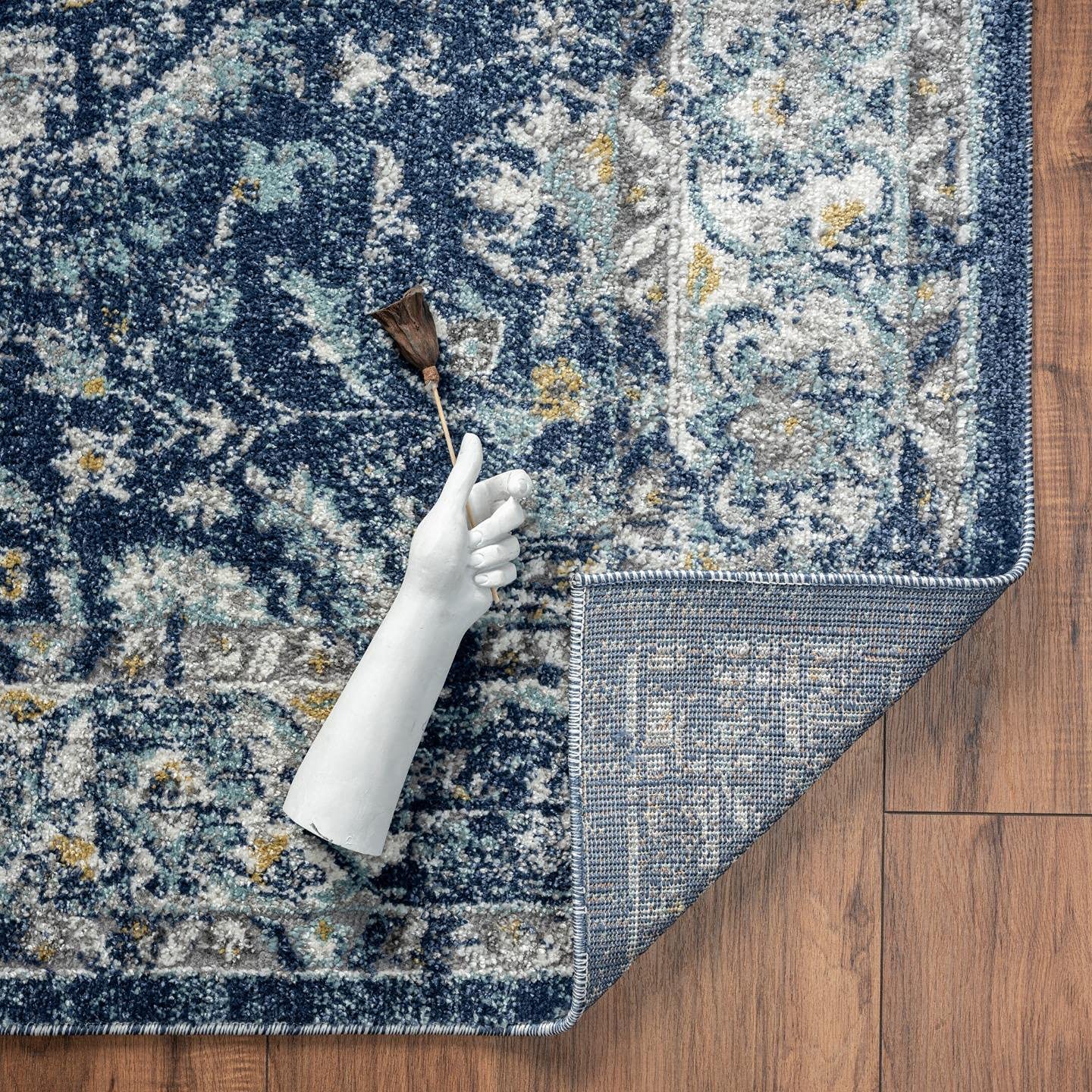 LUXE WEAVERS Euston Collection 8060 Silver 8x10 Modern Oriental Area Rug