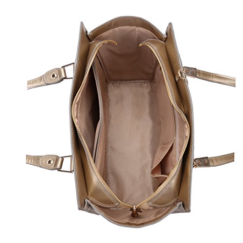 McKlein Leather Tablet Tote, Gold