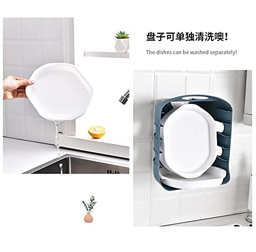 RJfashion Kitchen multifunctional side dish storage box-household multi-layer hot pot vegetable side dish tray-can be superimposed and assembled freely??????????? (white, 6-layer storage)
