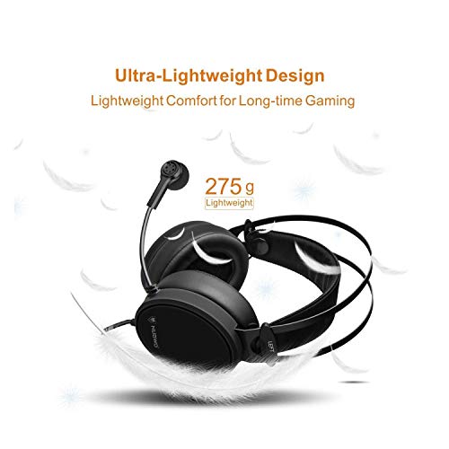 NUBWO PS4 Xbox one Headset 7.1 Surround Sound PC USB Gaming Headset with Noise Reduction Mic, Over Ear Headphones with Game&Chat Volume Controls for PC/Playstation 4/Xbox 1