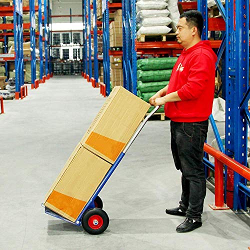 MTYLX Hand Pull Heavy Cart,Multipurpose Foldable Trolley Handling Helper Trailer Portable Luggage Cart Hand Truck 100Kg Load Capacity () for Luggage, Travel, Auto, Moving and Office Use,Blue,37X29X11