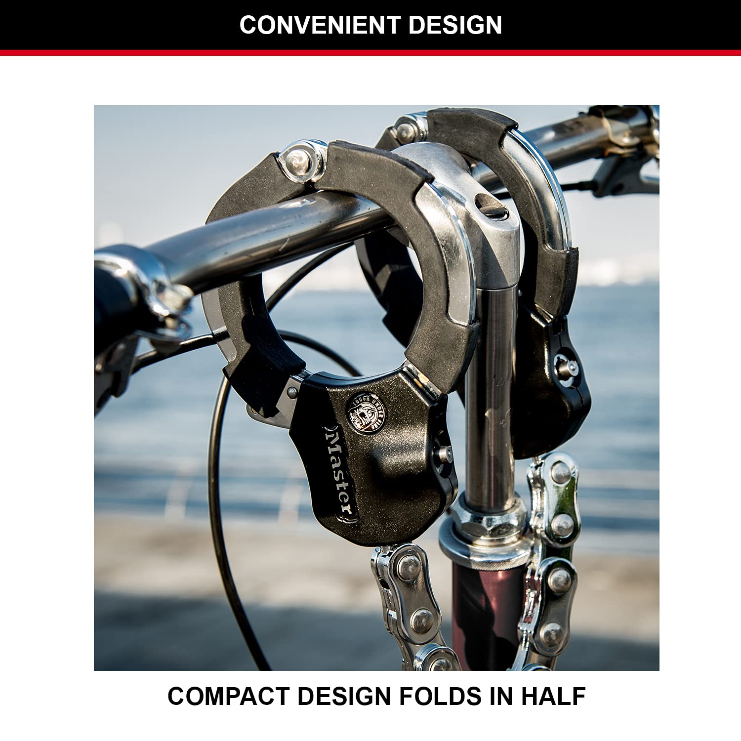 MASTER LOCK Police Approved Bike Lock and E-Scooter Lock, Hardened Laminated Steel, 4 Keys, 550 x 76 x 27 mm, for e bike scooter quad