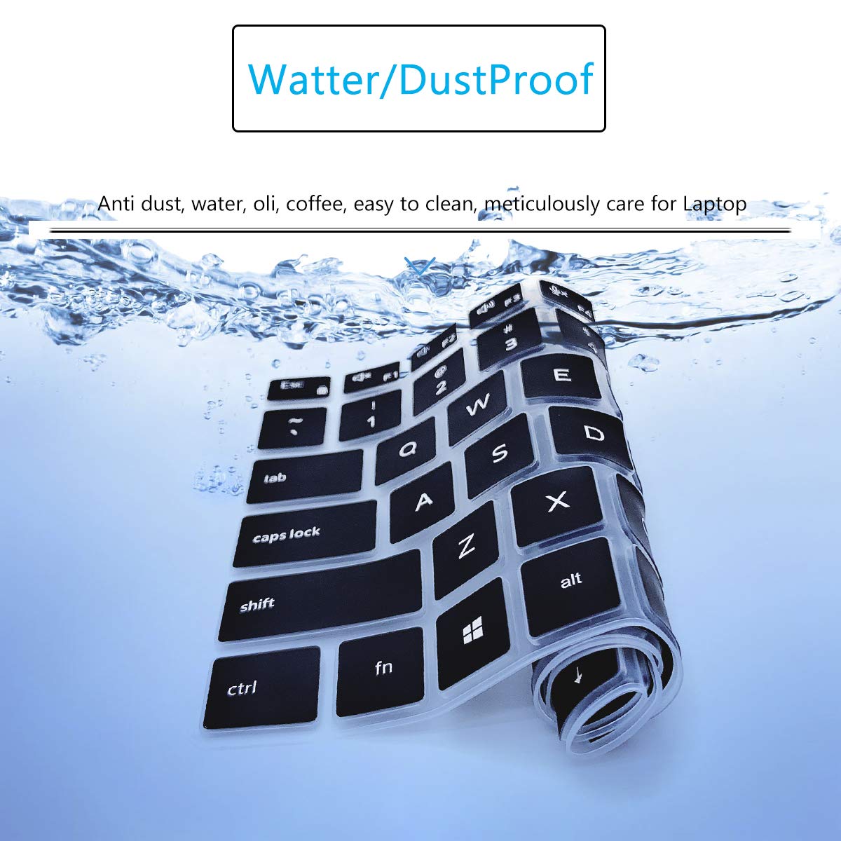 MUBUY Keyboard Cover Design for 13.3" Dell Latitude 5000 Series 5300 5310 Laptop and Dell Latitude 7000 7300 13.3" Laptop Keyboard Protective Skin Without Pointing-Black
