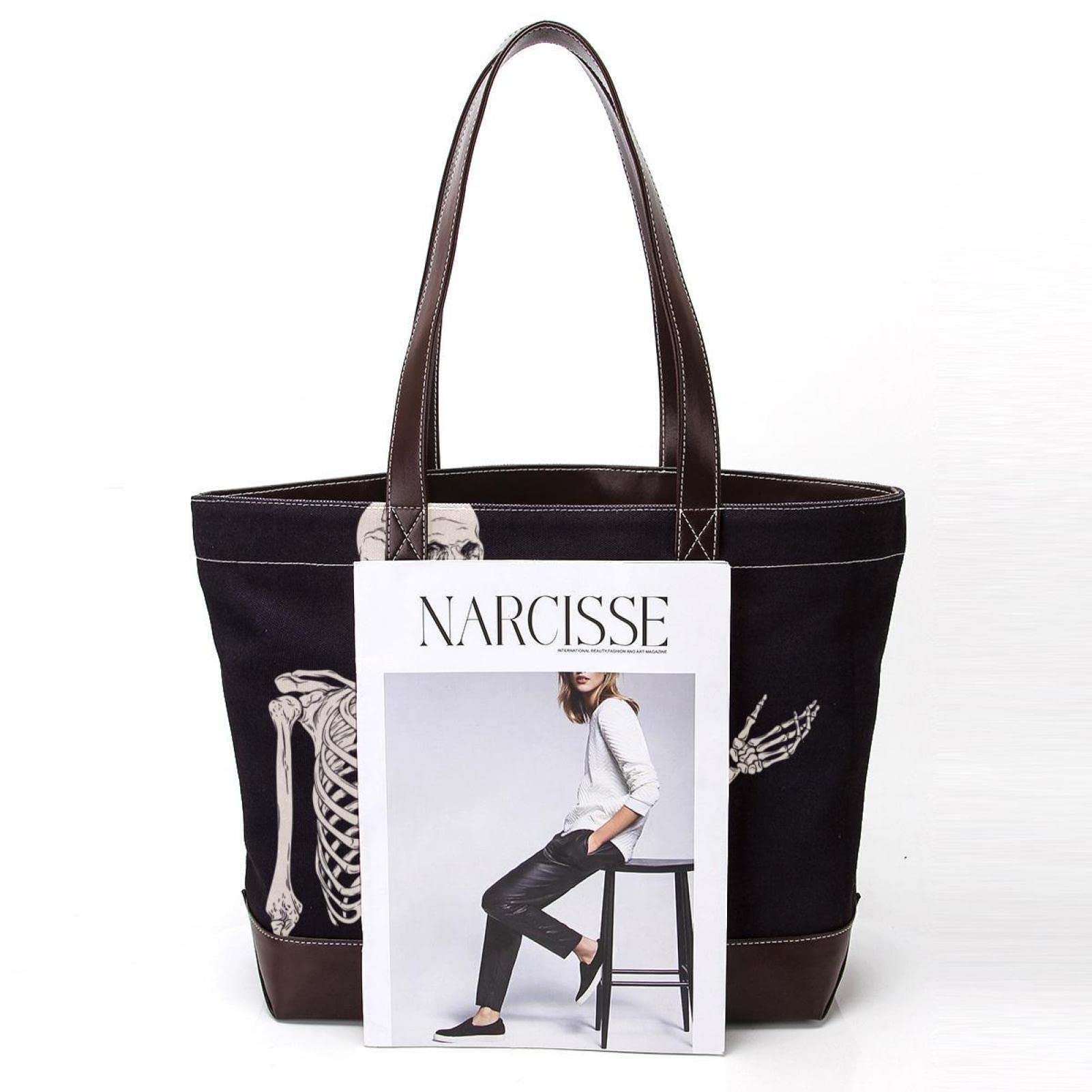 skeleton rib cage ) Tote Bags Large Leather canvas Purses and Handbags for Women Top Handle Shoulder Satchel Hobo Bags