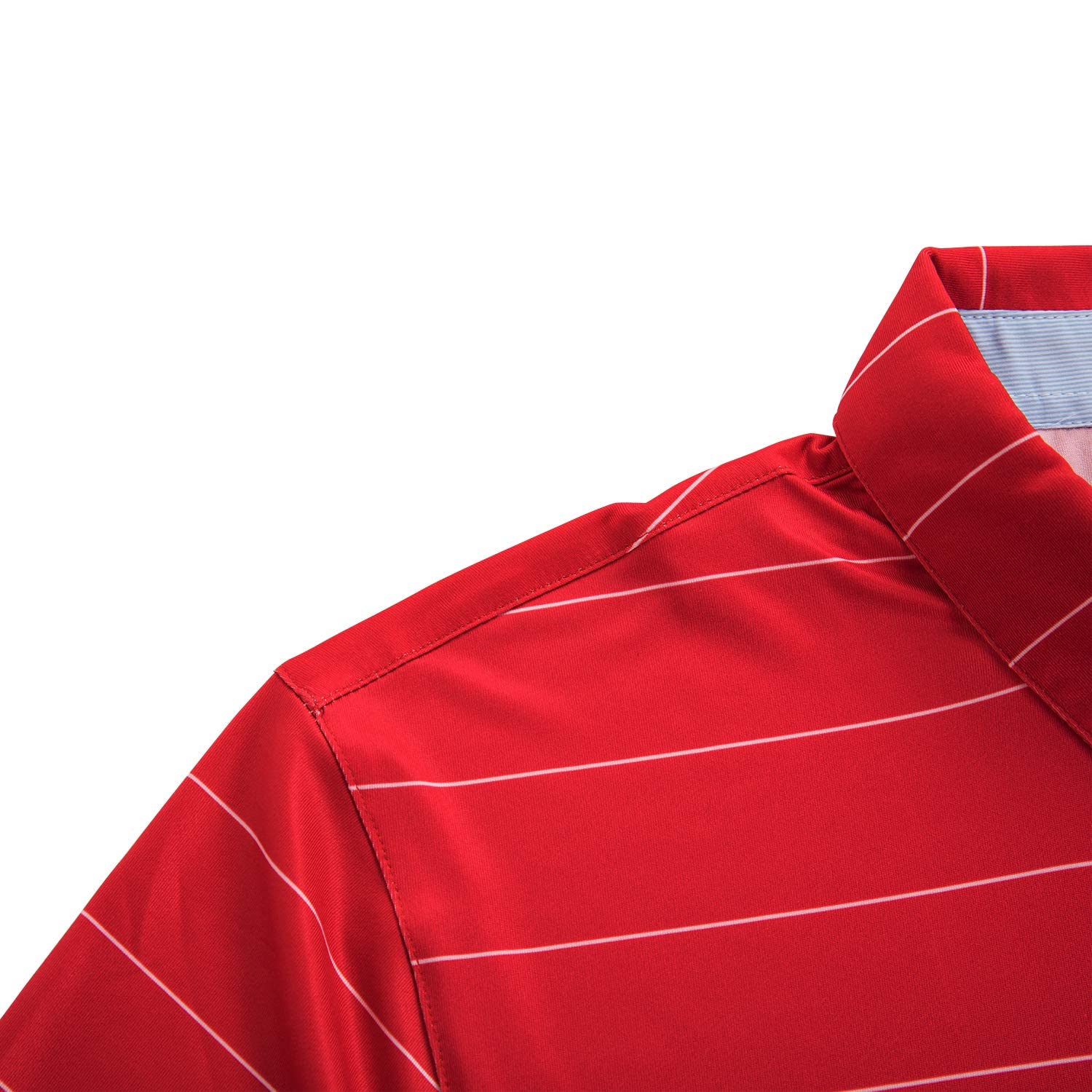 Men's Short Sleeve Quick Dry Slim Fit Golf Polo Shirt Caaual Striped Regular Fit T-Shirt Red 4XL