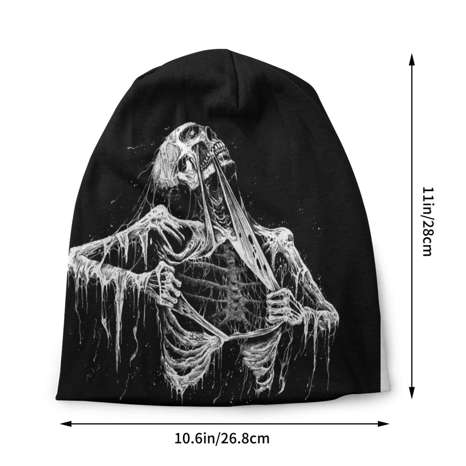 Skeleton Slouchy Beanie Warm Skull Knit Hat Trendy Headwear Nightcap for Women Men Elasticity Knitted Cap