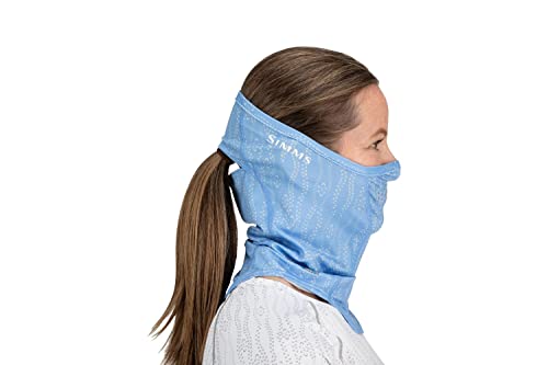 Simms Women’s Neck Gaiter, UPF 50 Face & Neck Sun Protection, Lily Pad Cornflower